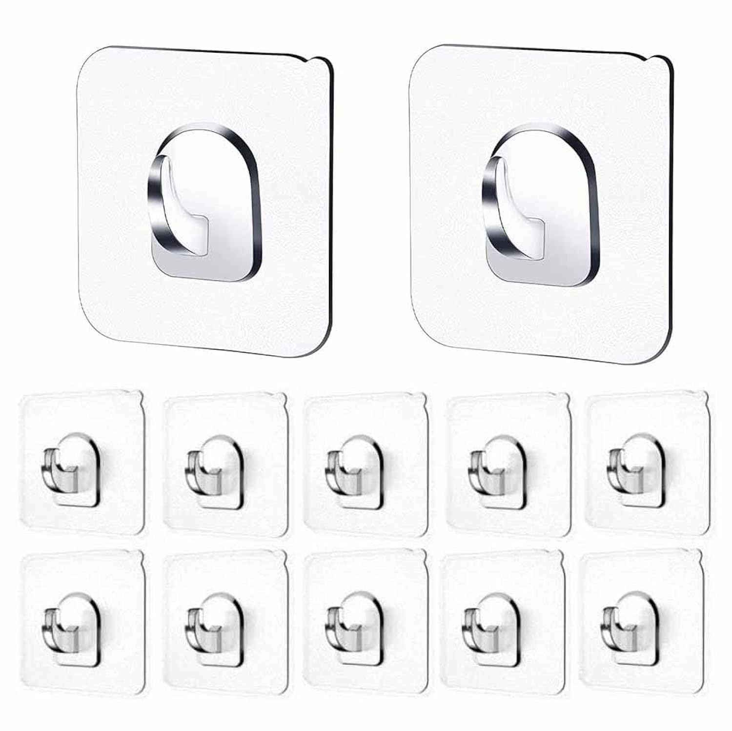 10Pcs Self Adhesive Hooks Strong Sticker Hooks Heavy Duty Wall Door ...