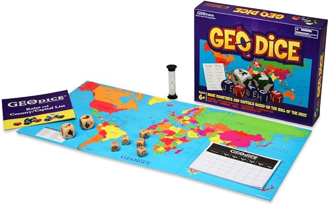 Amazon.com: Geotoys - Geodice - Geography Family Game & Educational ...