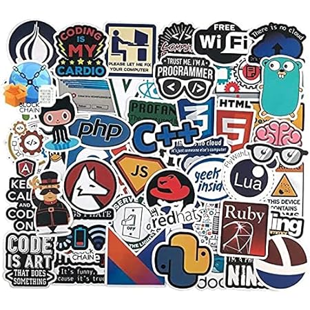 CodersParadise Vinyl Pack of 51 Laptop Sticker For Programmer, Coder ...