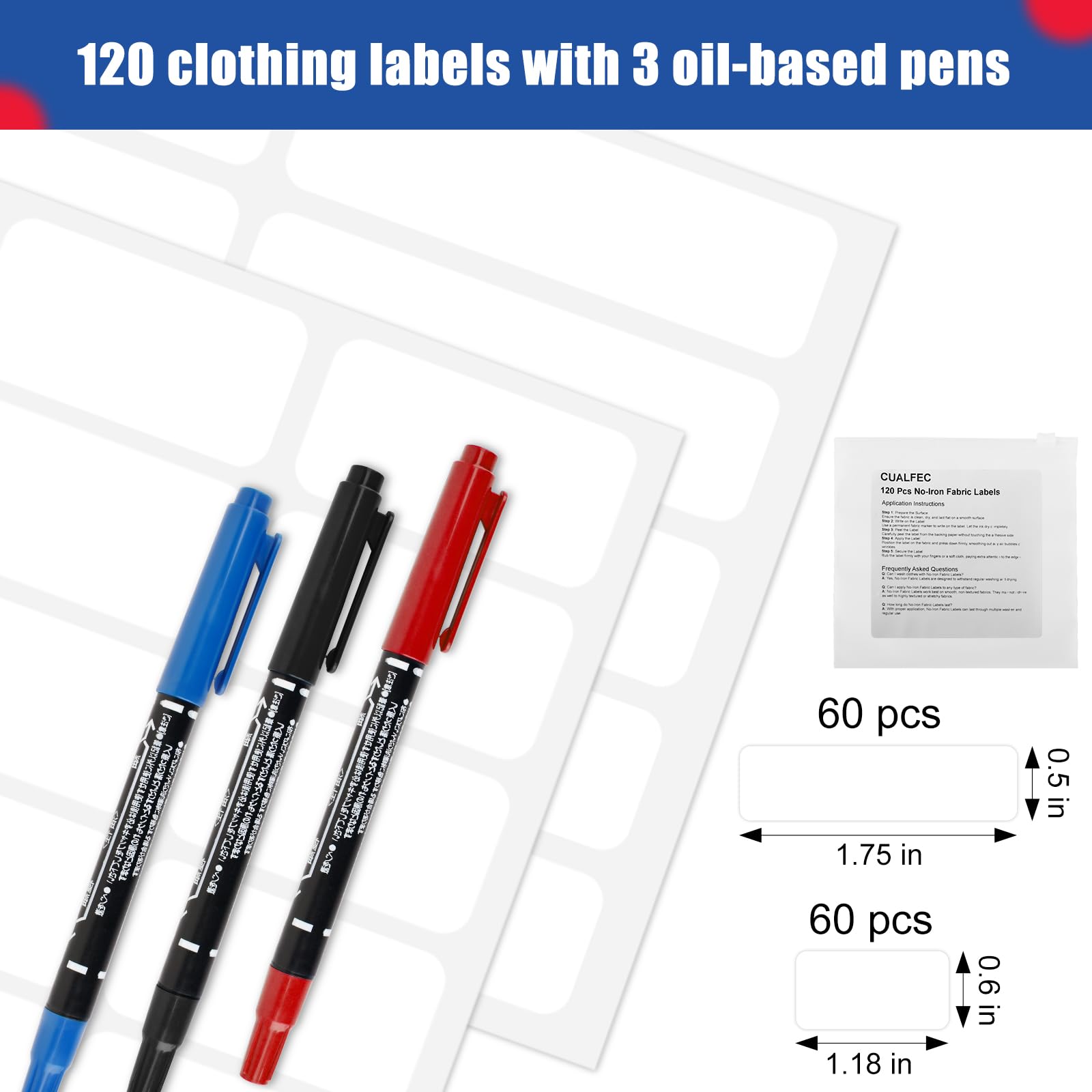 Snapklik.com : Self-Stick Clothing Labels - No Iron, Permanent Name ...