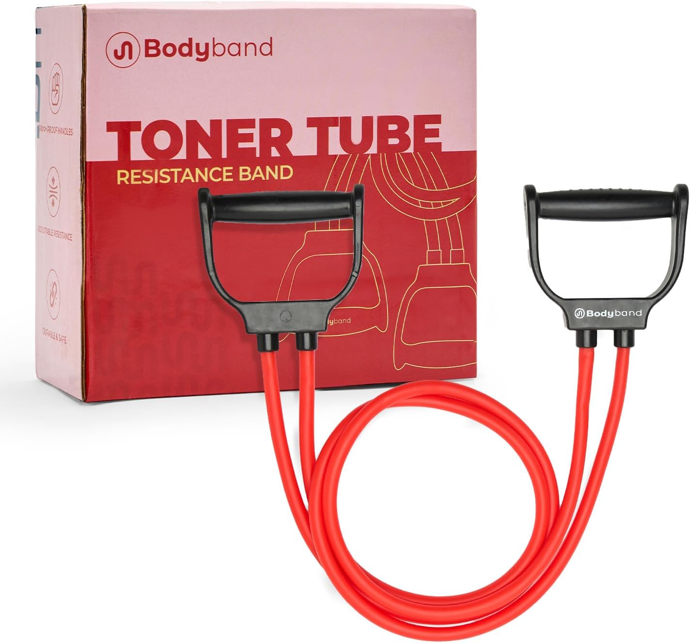 Bodyband Resistance Tube for Workout Exercise Band Tube with Handle for ...