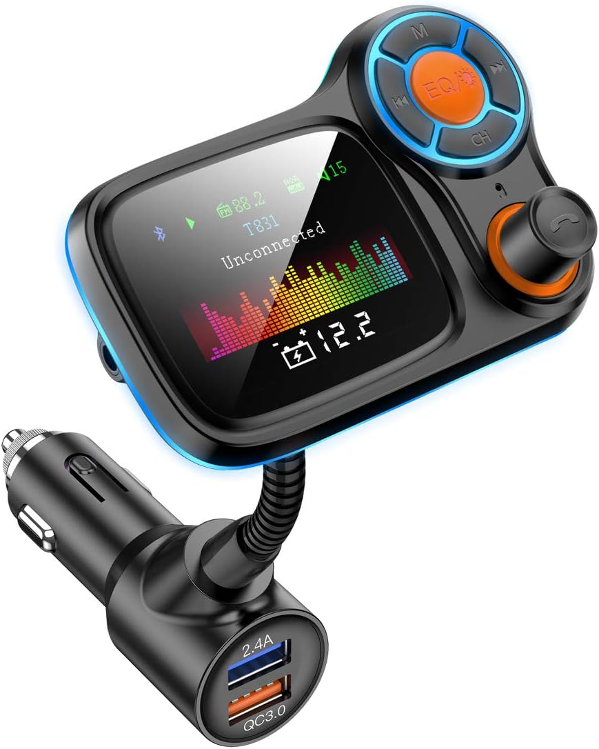 Amazon.com: Upgraded Bluetooth FM Transmitter, Wireless Radio Adapter ...