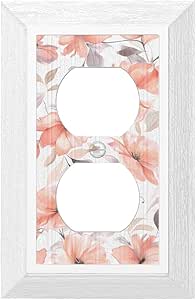 Pink Flowers Watercolor Floral Outlet Cover Duplex Receptacle Light ...