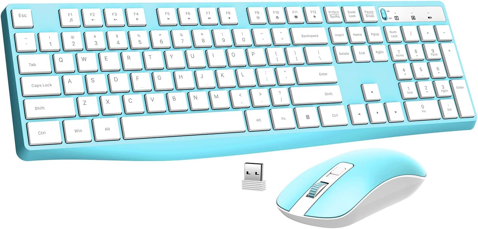Amazon.com: Wireless Keyboard and Mouse Combo, Lovaky 2.4G Full-Sized ...