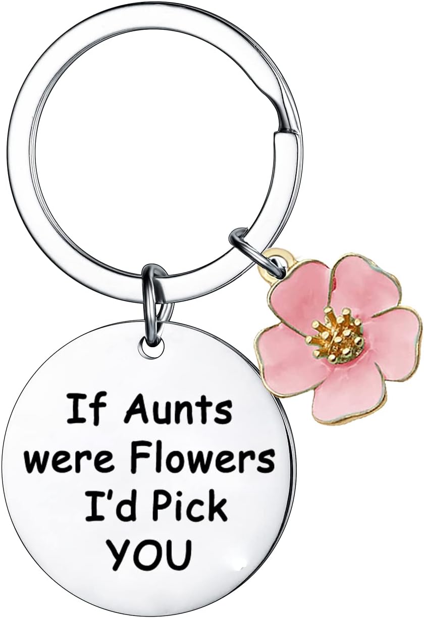 Mebvdebe Aunt Keychain Aunt Keyring Gift from Niece Nephew Happy ...