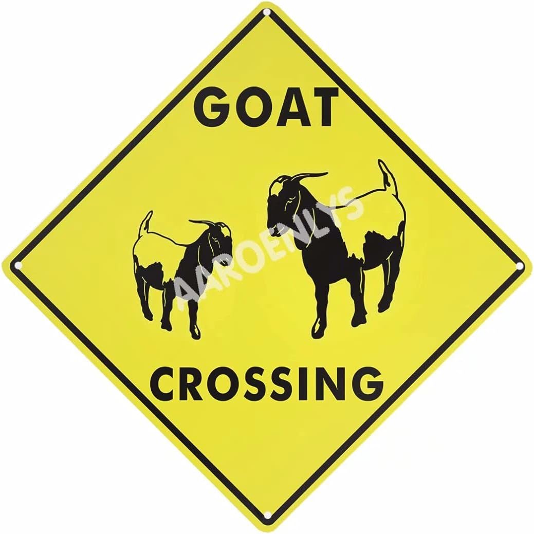 Amazon.com: CROSSWALKS Goat Crossing 12" X 12" Aluminum Sign (X195 ...