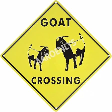 Amazon.com: CROSSWALKS Goat Crossing 12" X 12" Aluminum Sign (X195 ...