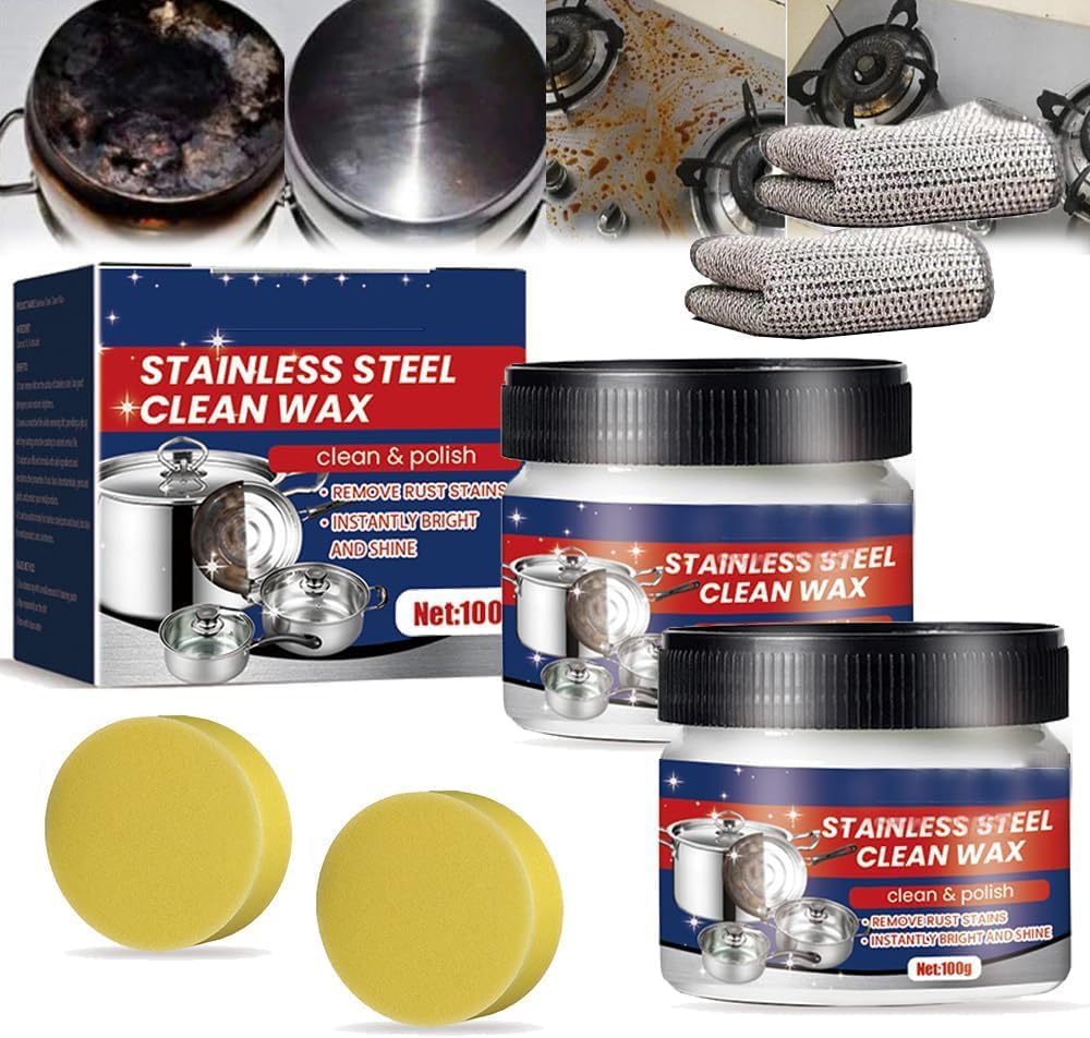 2PCS Stainless Steel Cleaner, Magical Nano-Technology Stainless Steel ...