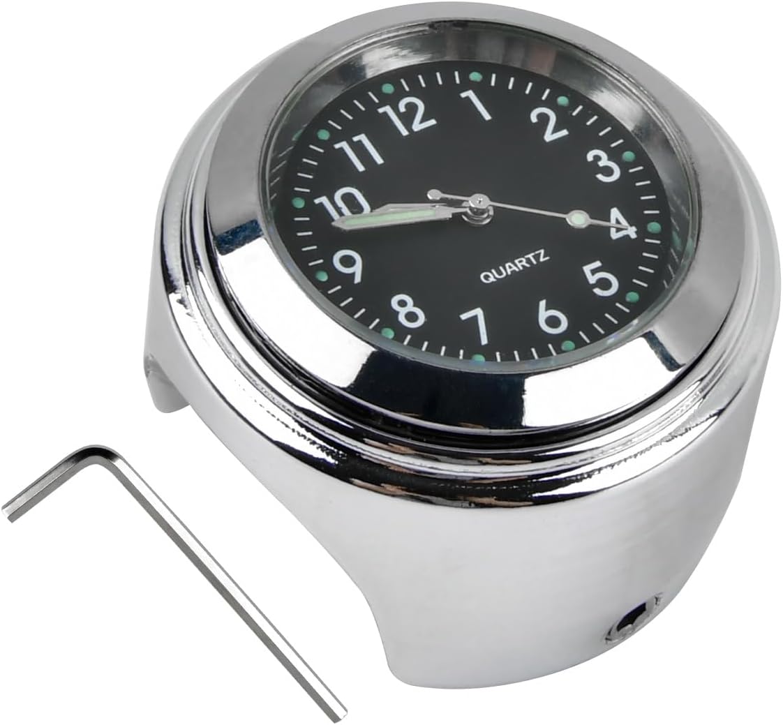Motorcycle Handlebar Mount Clock for 7/8"‑1" Handles, Universal ...