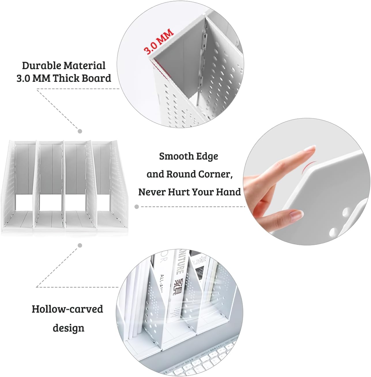 Elezeal Foldable Magazine File Holder Durable File Desktop Document ...