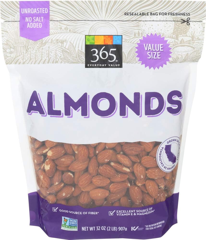 Amazon.com: 365 by Whole Foods Market, Raw California Almonds, 32 Ounce