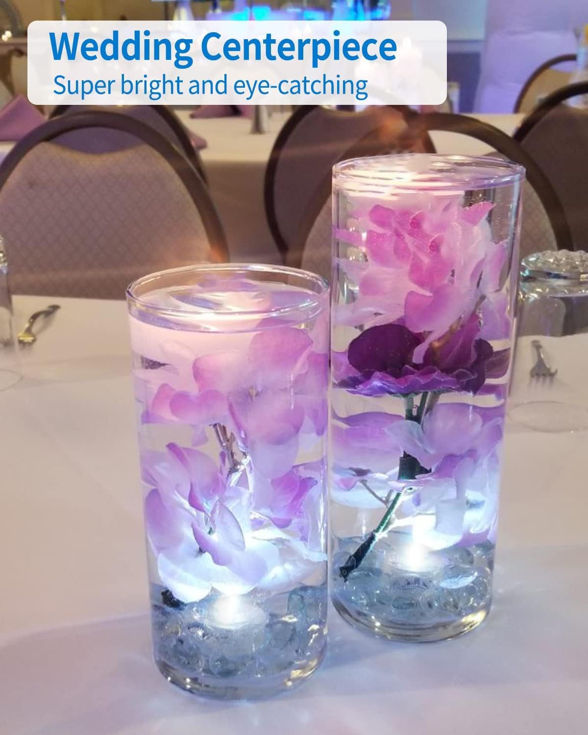Snapklik.com : Submersible LED Lights,24 Pack Waterproof Tea Lights ...