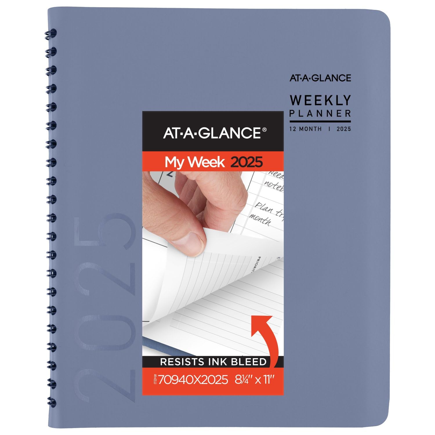 AT-A-GLANCE 2025 Planner, Weekly & Monthly, 8-1/4" x 11", Large ...