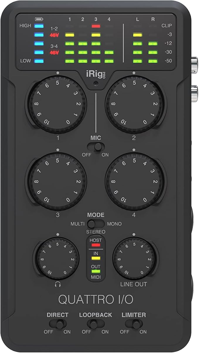 Amazon.com: iRig Pro Quattro I/O 4-input USB audio interface digital ...