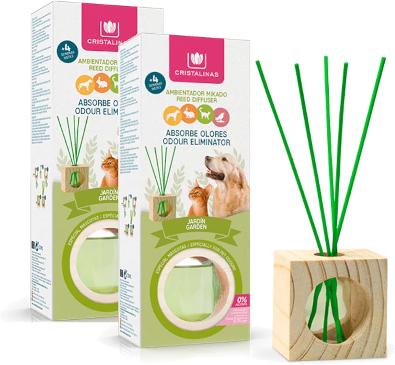 CRISTALINAS Pet Odour Eliminating Reed Diffusers Garden Scent - 30ml ...