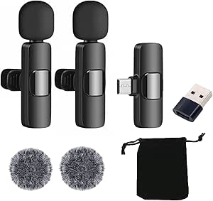 Saycker Micrófono Inalámbrico para Celular,Micrófono de Solapa ...