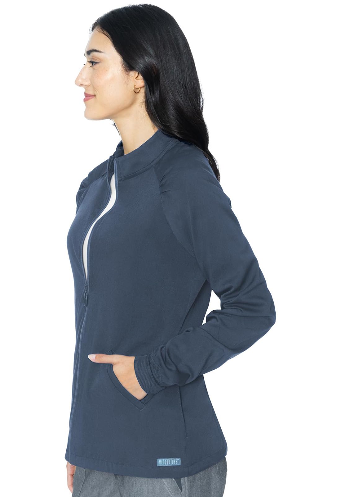 Med Couture Womens Scrub Warm Up Jacket Raglan