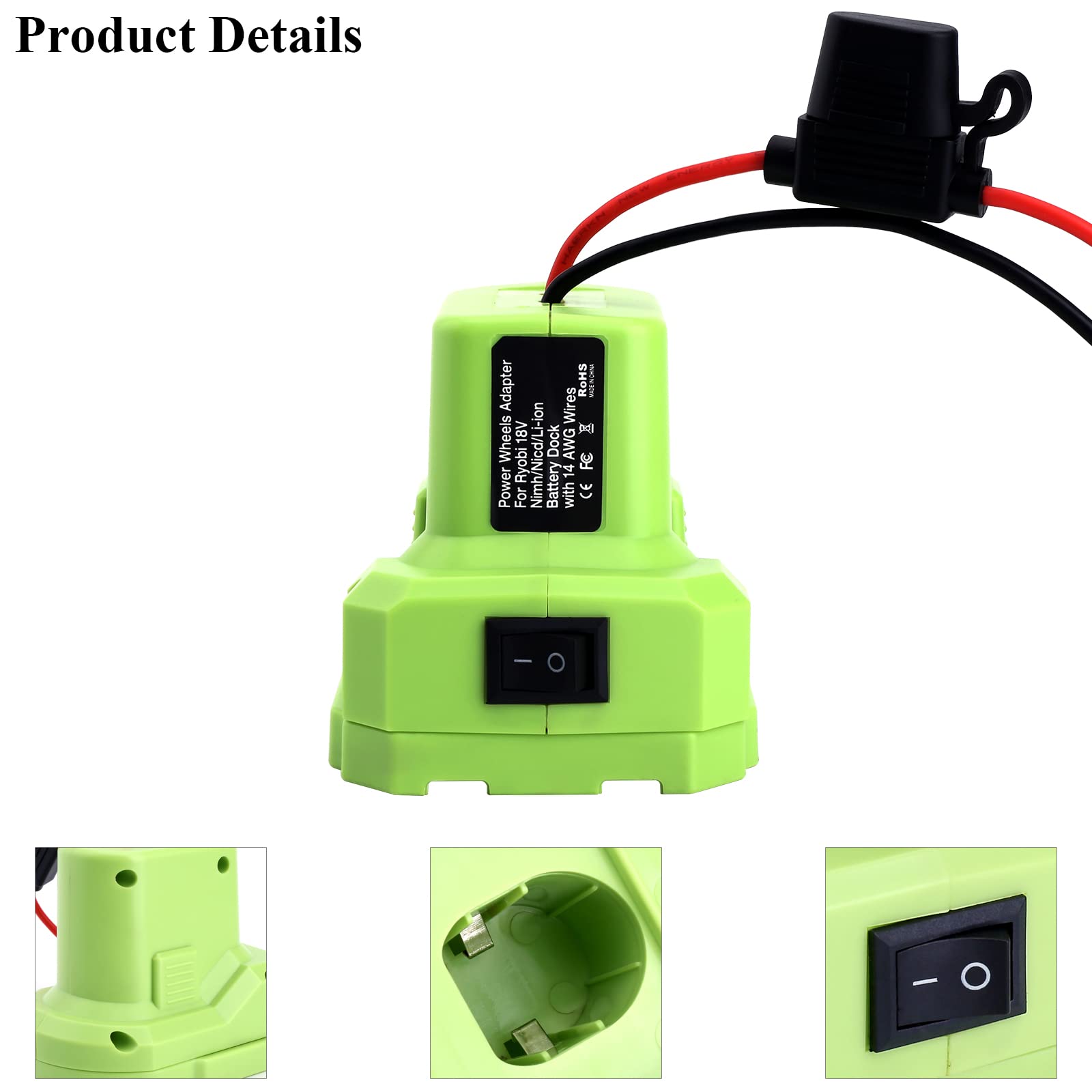 ELEFLY Power Wheel Adapter with Fuse & Wire Terminal, Compatible with ...