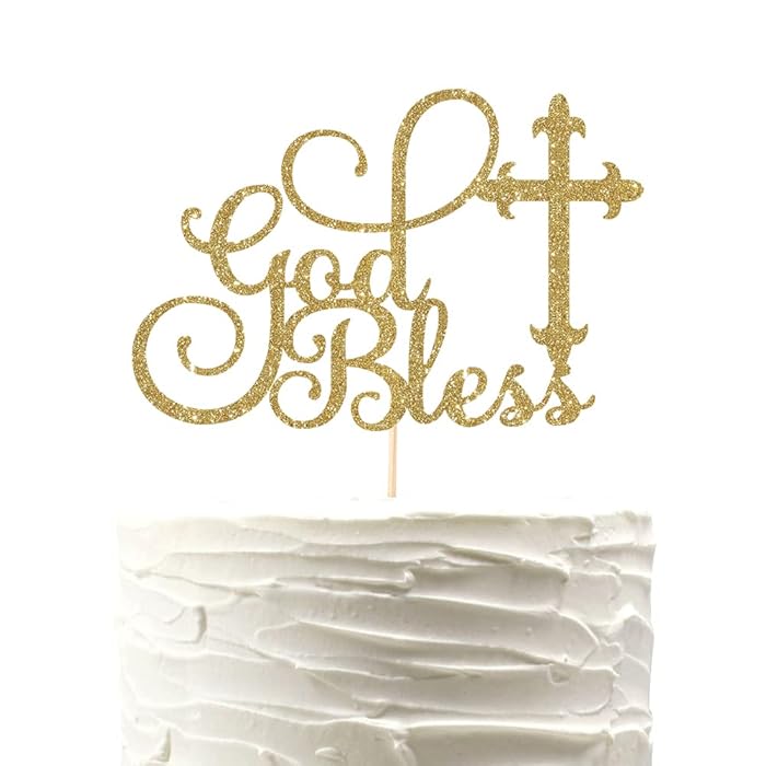 Buy Baptism Cake Topper|God Bless Cake Topper|Christening Cake Topper ...