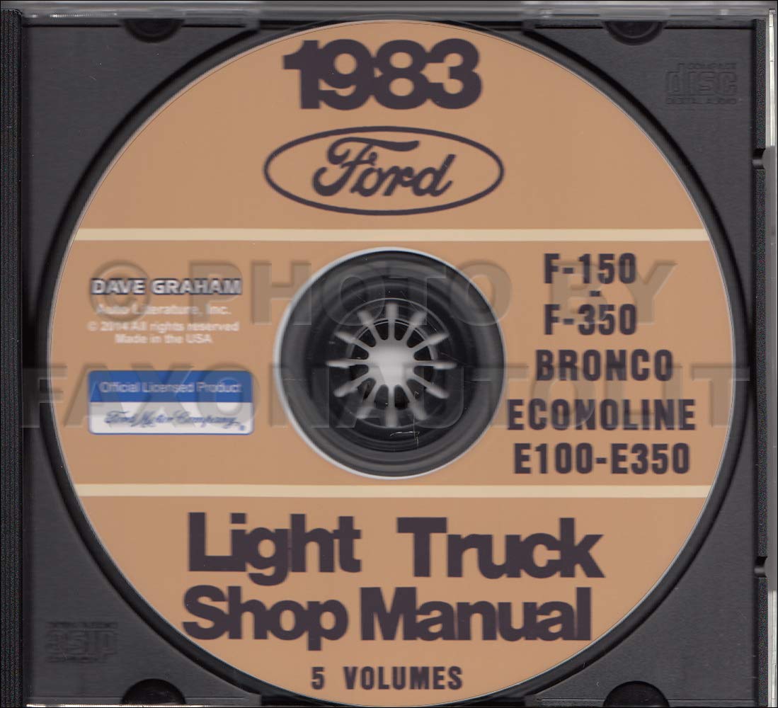 1983 FORD TRUCK, VAN & PICKUP FACTORY REPAIR SHOP & SERVICE MANUAL CD ...