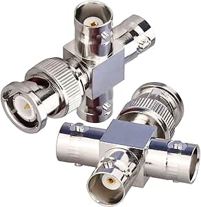 V-Fiabilidad 2 in Pack BNC Male to 3 Female Jack T Type RF Coaxial Connector 4 Way Splitter Coax ...
