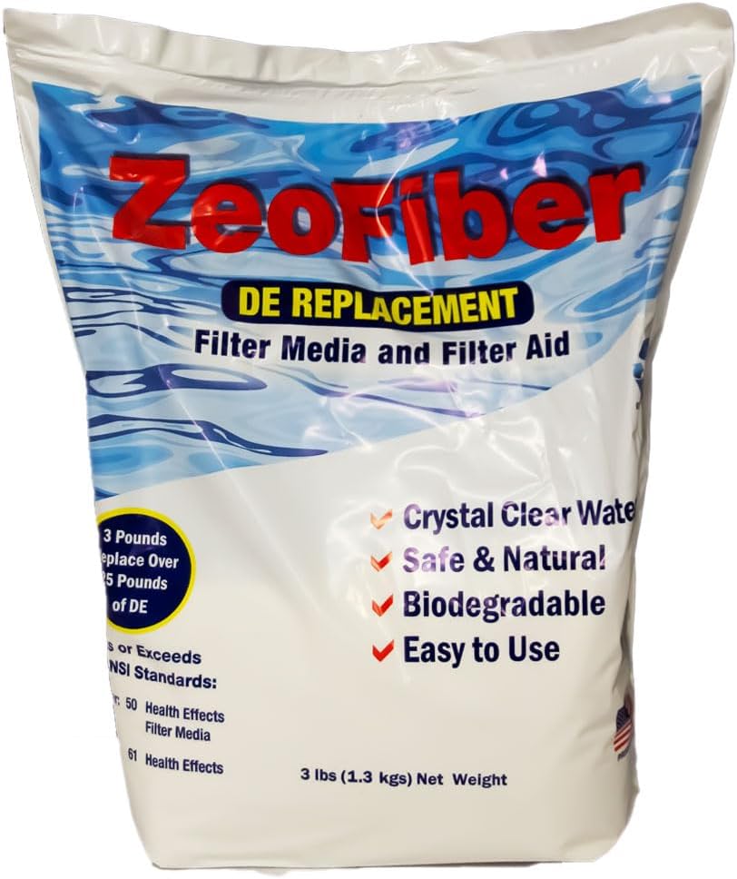Amazon.com : ZeoFiber 3 lb. DE Filter Replacement | Swimming Pool Green ...