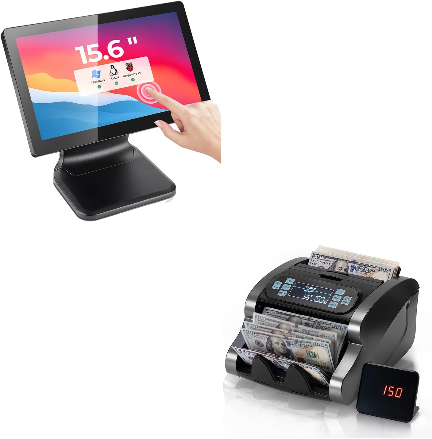 Amazon.com: MUNBYN 15.6-inch POS-Touchscreen-Monitor, POS-Systems-for ...