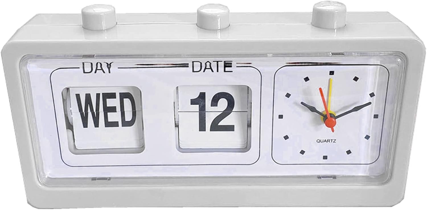 Amazon.com: Headerbs Manual Jump Calendar Alarm Clock, Fashionable ...
