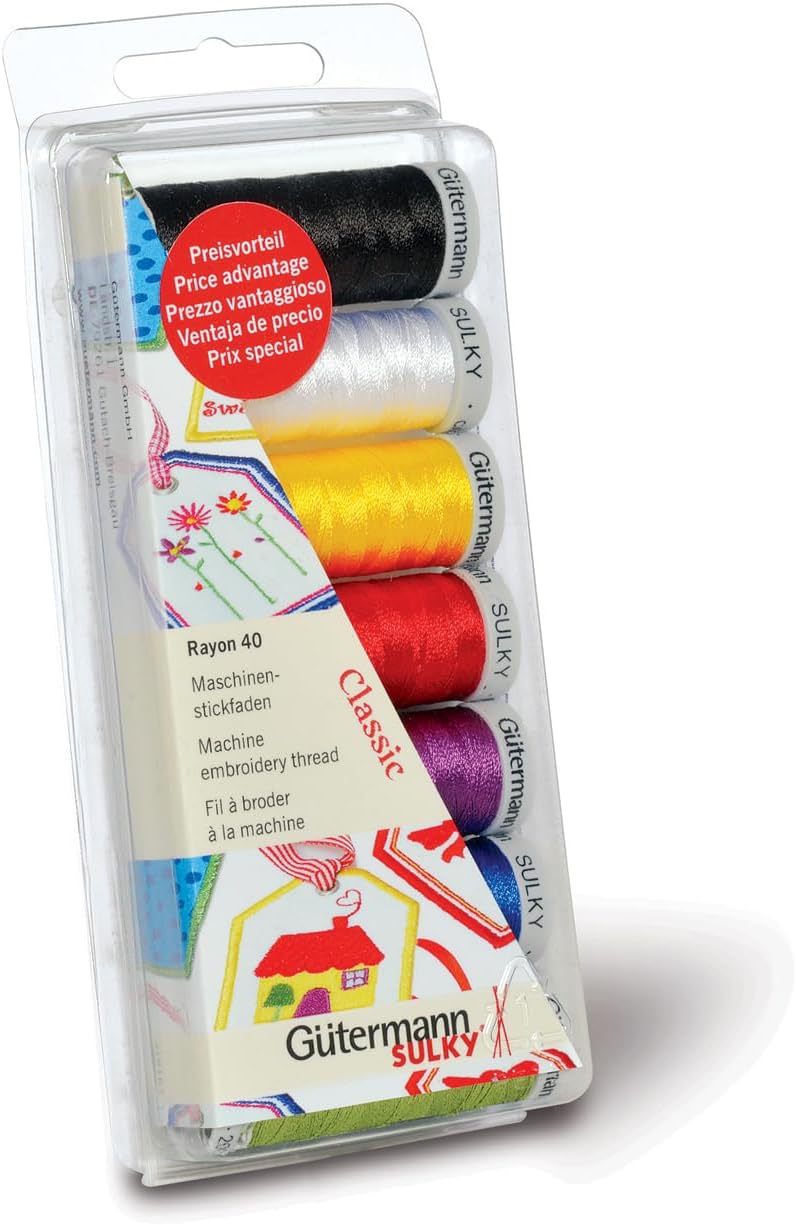Amazon.com: Gutermann Thread Set: Machine Embroidery Rayon 40-Classic ...