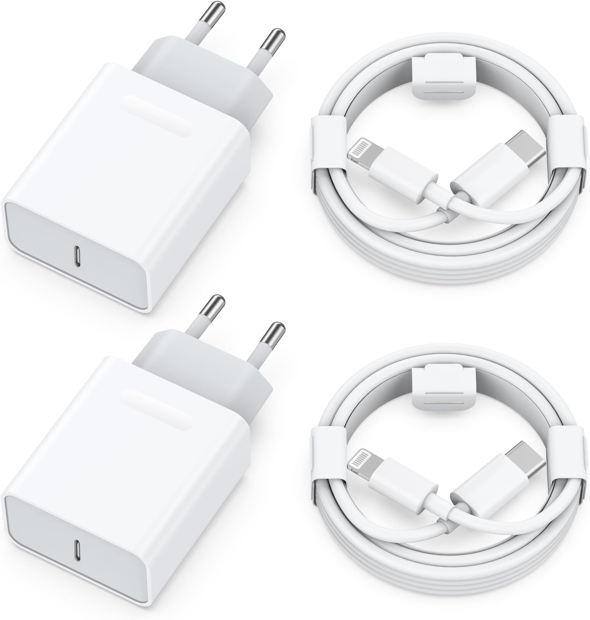 Amazon | 25W 4-Pack Chargeur Rapide pour iPhone 11 12 13 14/14 Plus / 14 Pro / 14 Pro Max/SE/X ...