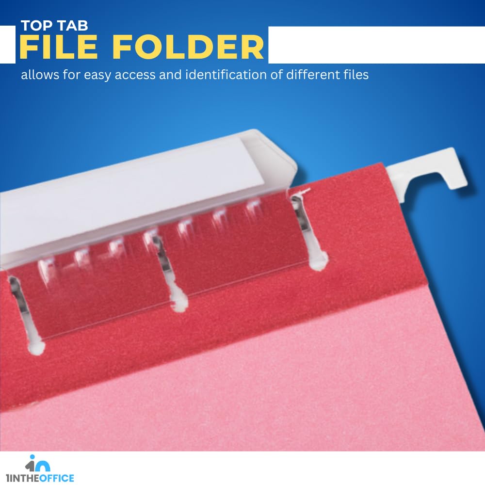 Snapklik.com : 1InTheOffice Red Hanging File Folders Letter Size