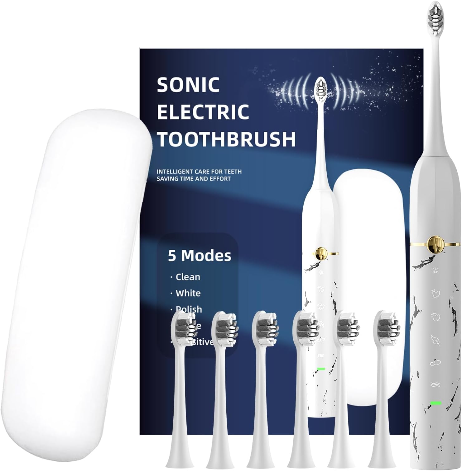 Amazon.com: 2 Pack Electric Toothbrush with 8 Brush Heads, 6 Modes ...