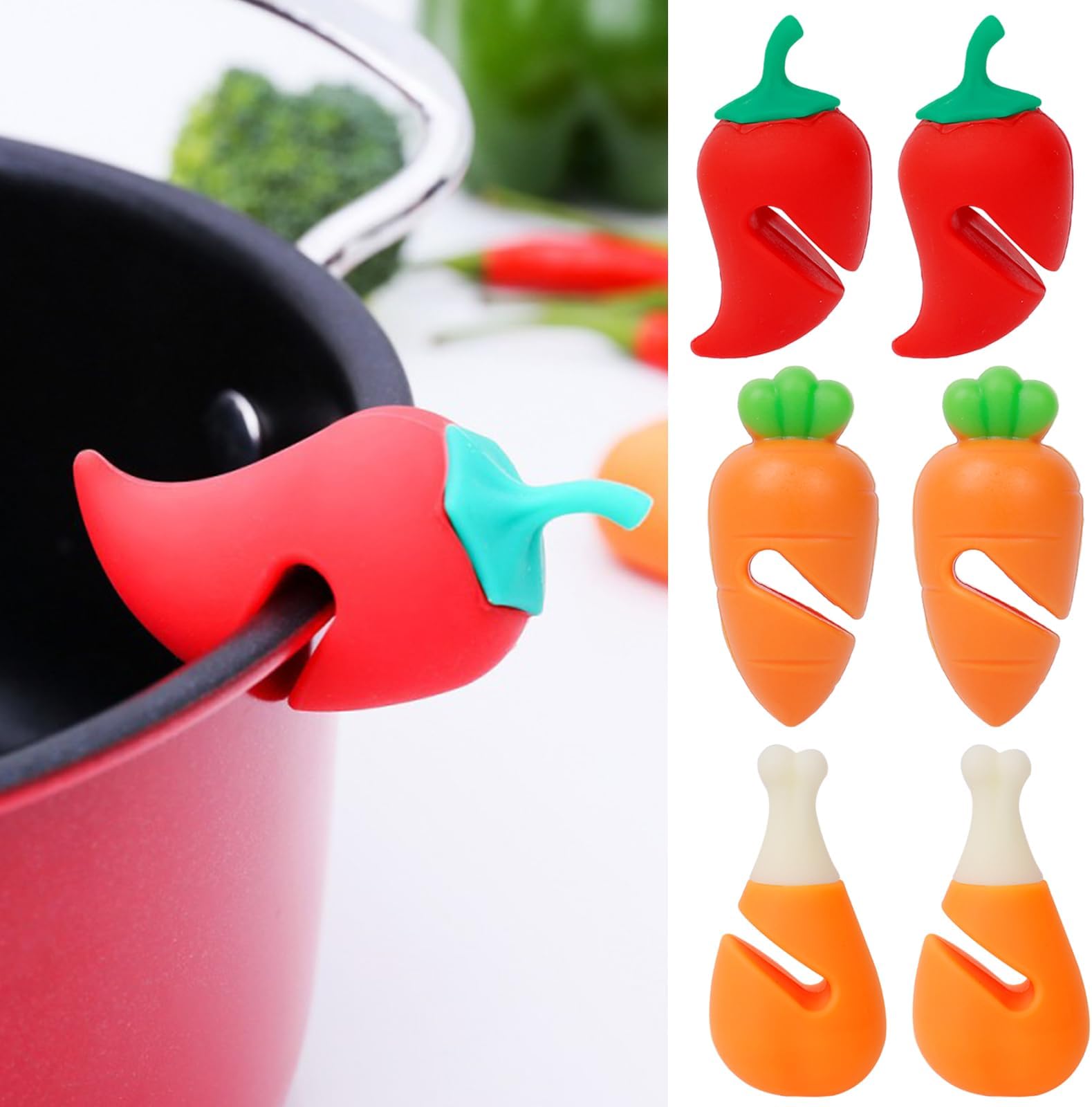 Amazon.com: EOQPDECD 6 Pot Cover Spill Stopper Lid Lifter Silicone ...