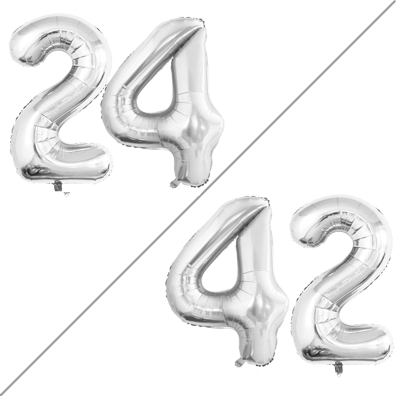 Amazon.com: GOER Number 24 Balloons for 24th Birthday Party Decorations ...