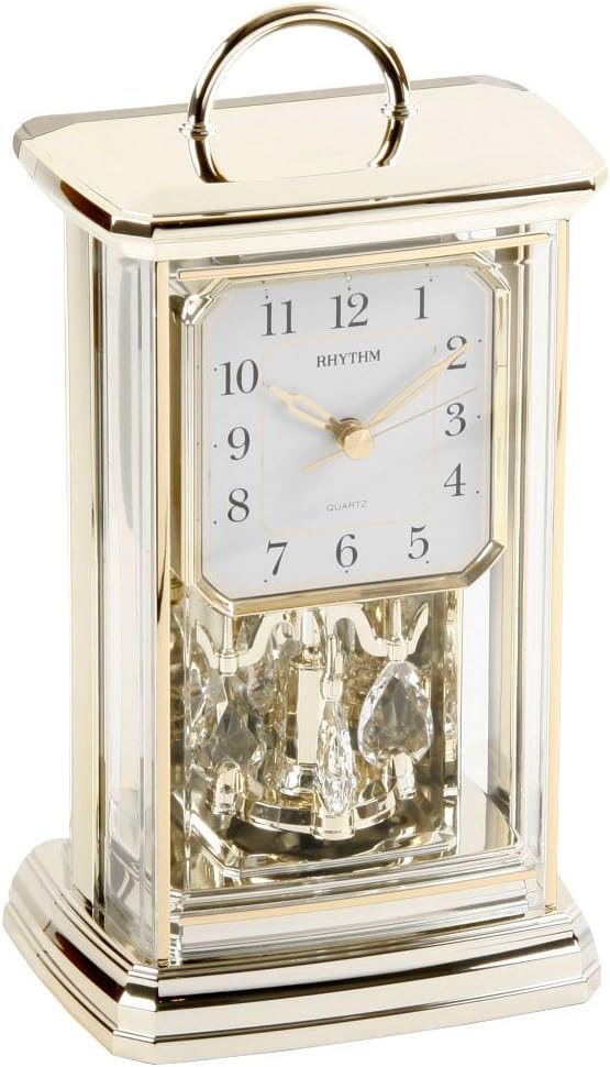 RHYTHM Modern Anniversary Mantel Clock with Rotating Pendulum : Amazon ...