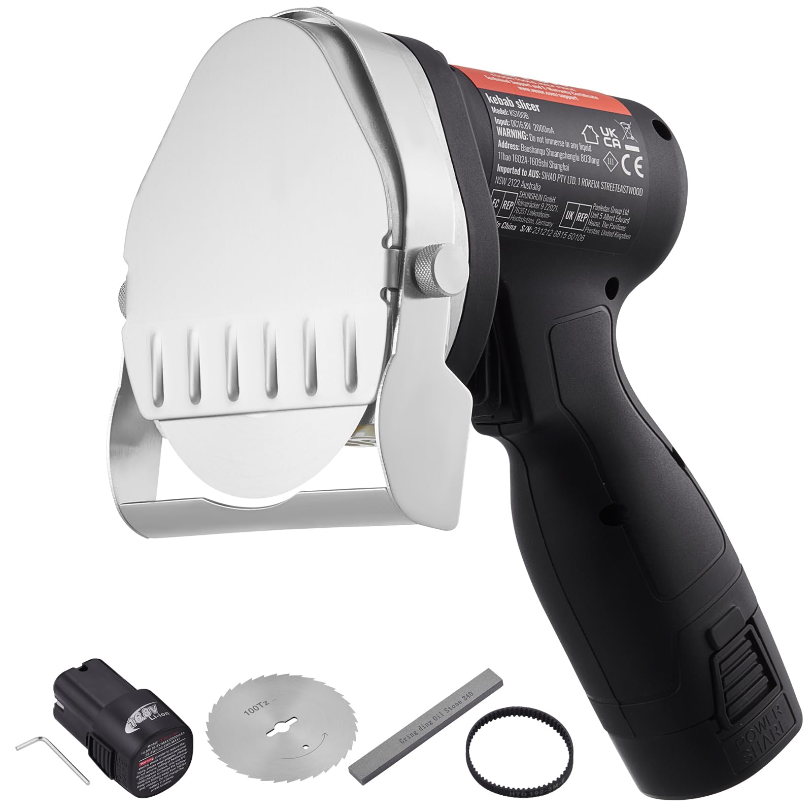 Amazon.com: VEVOR Electric Shawarma Knife, 80W Cordless Battery ...