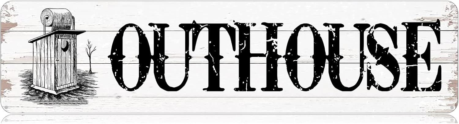 Amazon.com: Qianyin Outhouse Metal Tin Sign Funny Vintage Slim Street ...