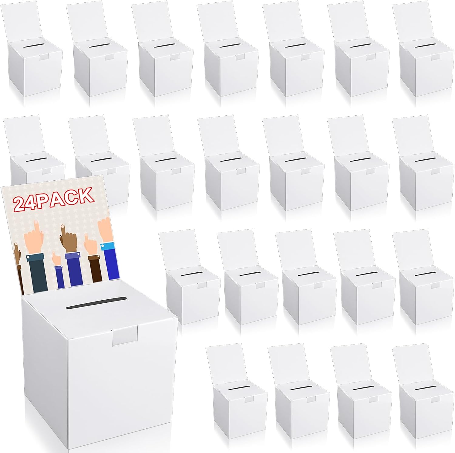 24 Pcs Ballot Box Raffle Box Donation Box for Fundraising 6 x 6 x 6 ...