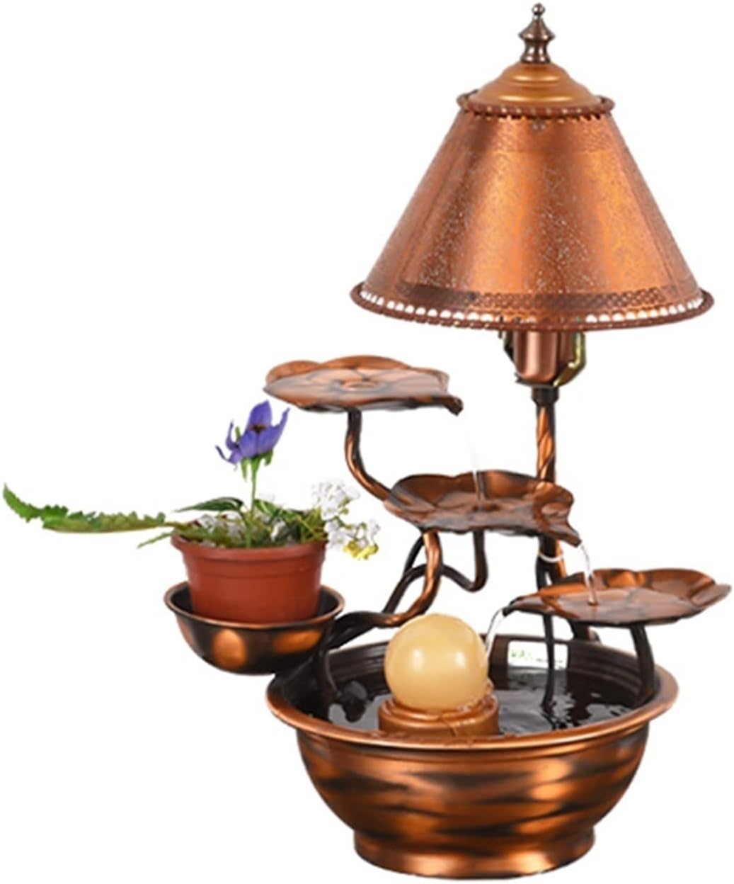 Amazon.com: GSOUL Desktop Fountain Pure Copper Tabletop Water Fountain ...