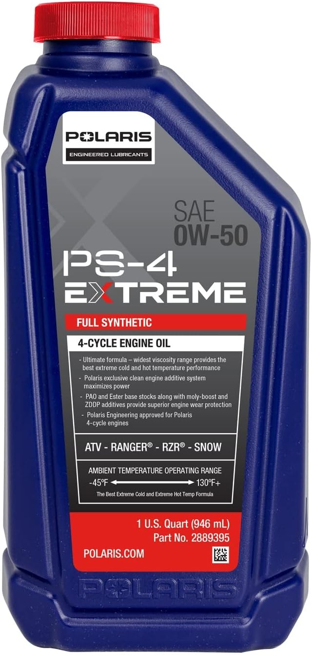 Amazon.com: Polaris PS-4 EXTREME 0W-50 4 Cycle Full Synthetic Oil for ...