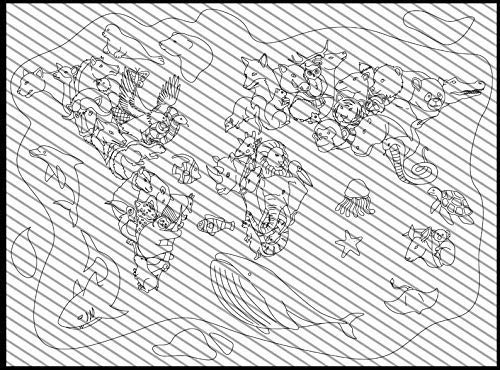 Buy World Animals Coloring Page, Coloring sheet, Jumbo Coloring book ...