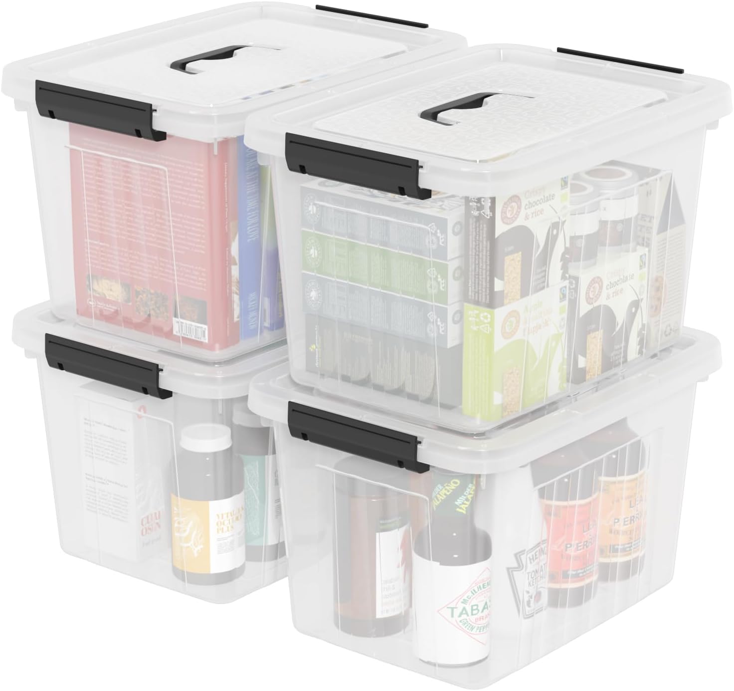 Amazon.com - Fabnati 10 L Clear Plastic Storage Bin with Handle ...