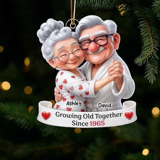 Amazon.com: Growing Old Together Christmas Ornament, Personalized ...