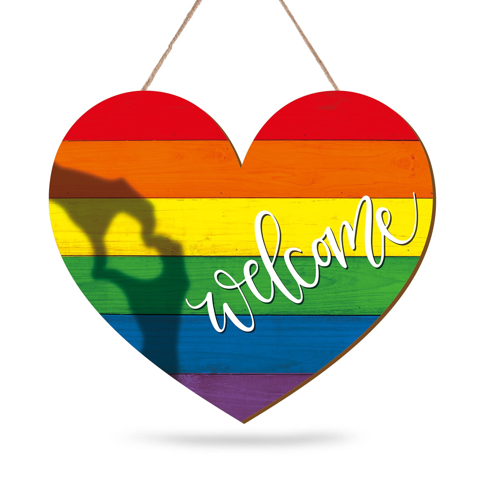 Amazon.com : Whaline Rainbow Welcome Sign Gay Pride Door Sign LGBTQ ...