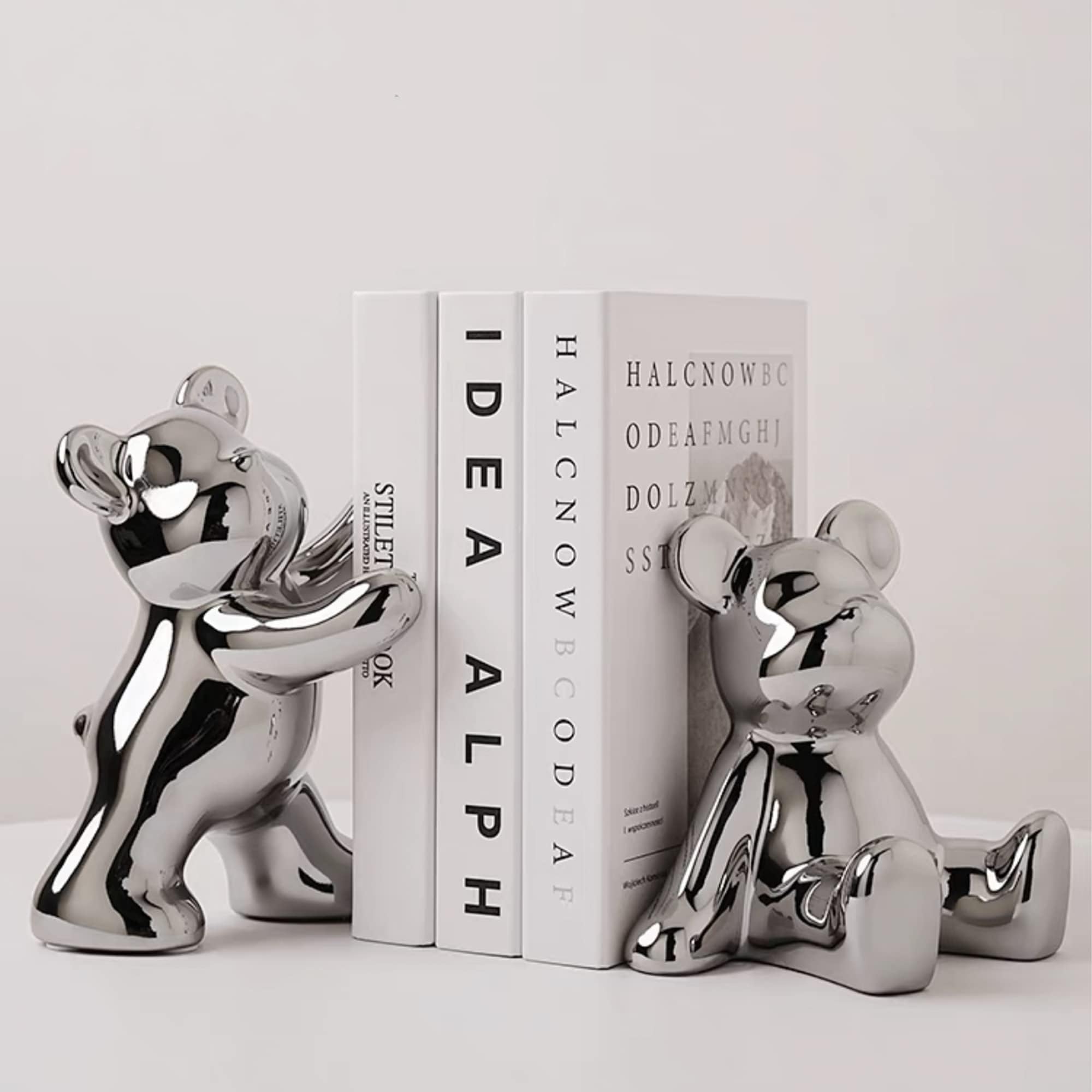 Amazon.com: Cute Book Ends, 1 Pair Bear Decorative Bookends, Waterproof ...