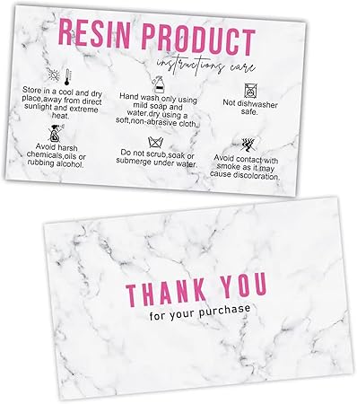 Resin Care Card, Resin Product Care Instructions Guide, Printable Resin ...