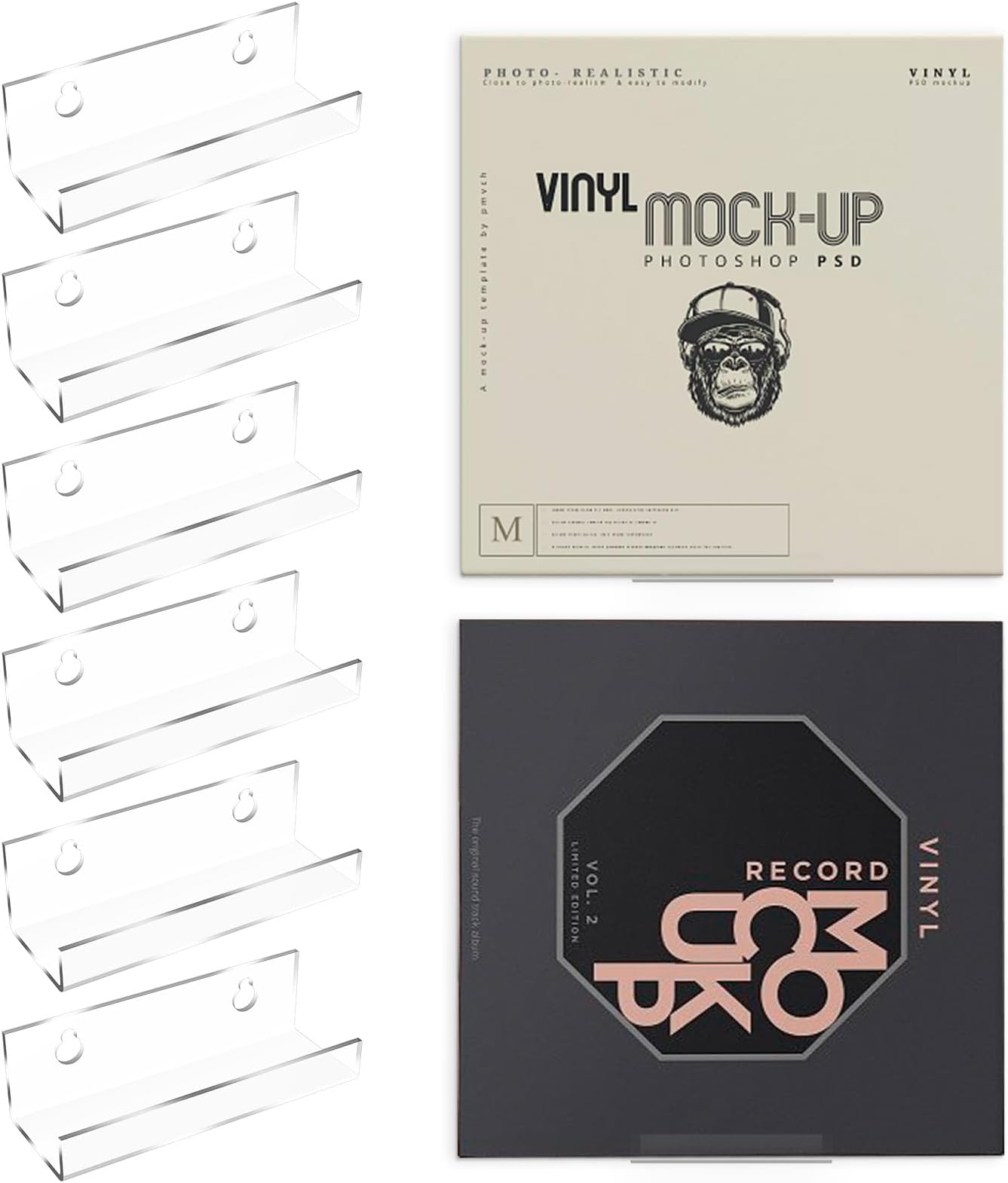 Amazon.com : Wesiti 8 Pack 3.94 inch Small Vinyl Record Wall Shelf ...