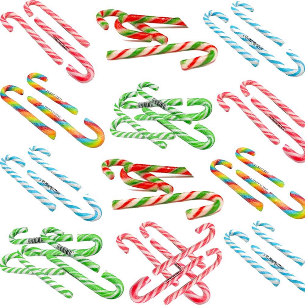 Random Mixed Flavour Candy Cane Sweets 20g - Individually wrapped Candy ...