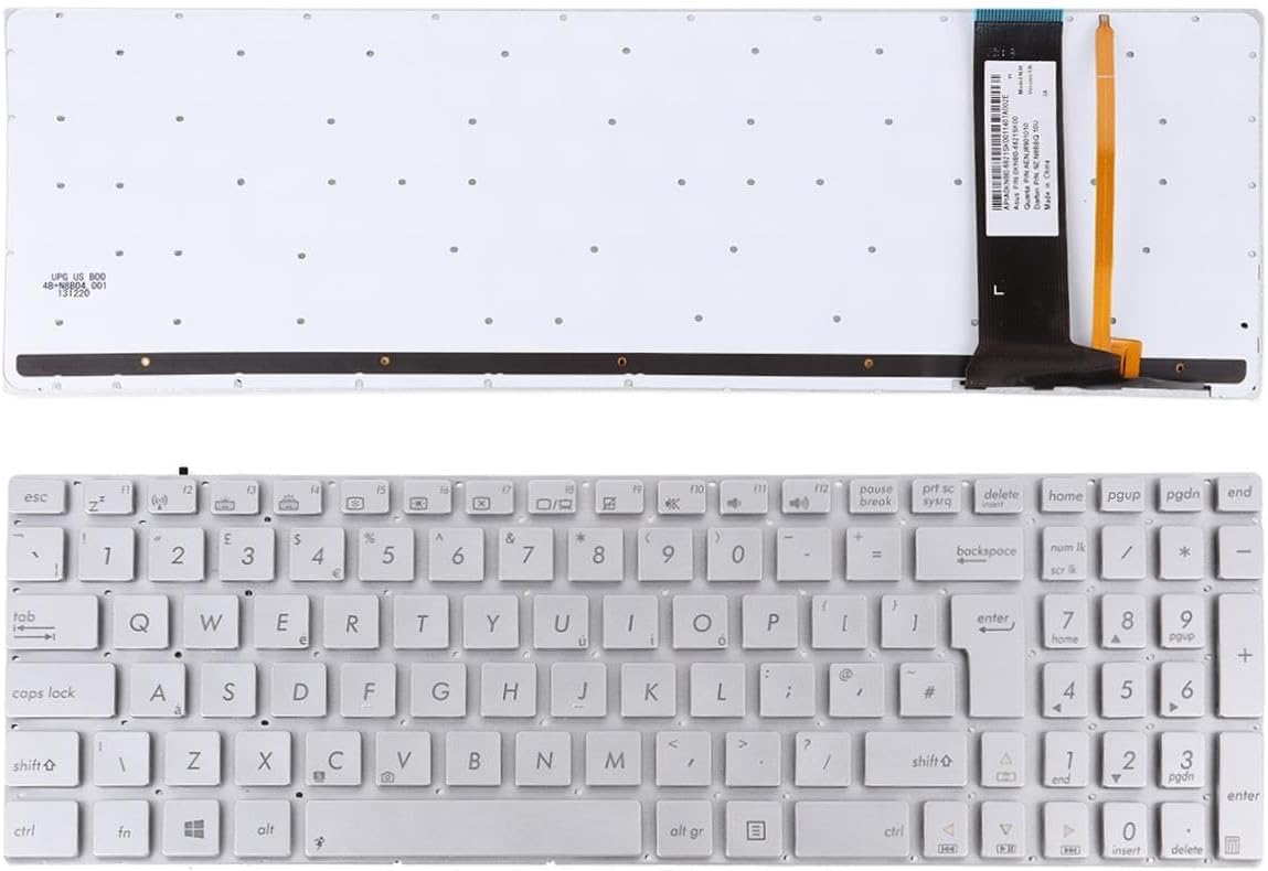 Amazon.com: Laptop Replacement UK Keyboard Compatible with ASUS N56 N550 N56V U500VZ N76 N76VM ...