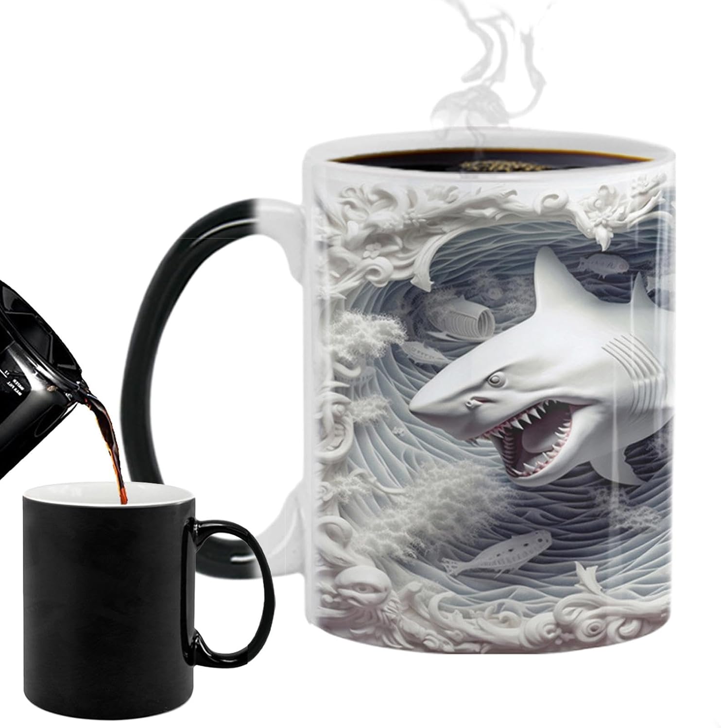 Amazon.com: Color Changing Shark Mug - Color Changing Heat Sensitive ...